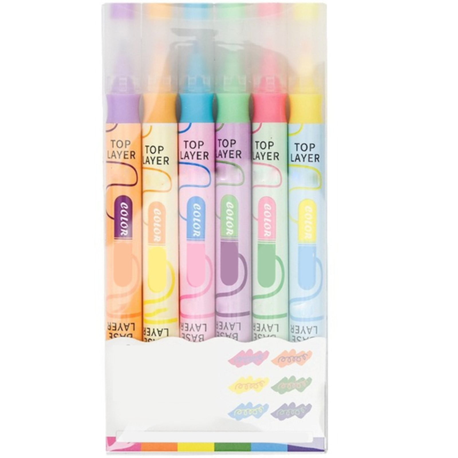 6 Pcs Chisel Tip Highlighters, Assorted Color Changing Markers ...