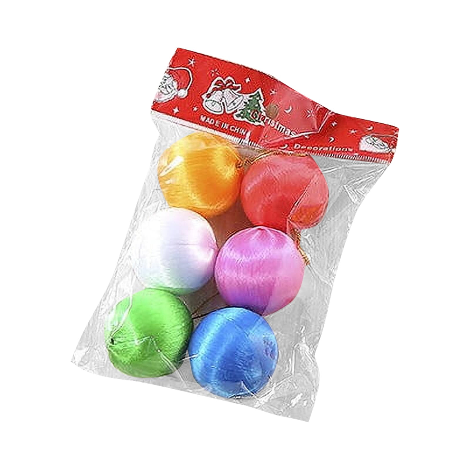 6 Pcs Christmas Balls Decorative Hanging Ornaments 3/4/5/6Cm Sizes ...