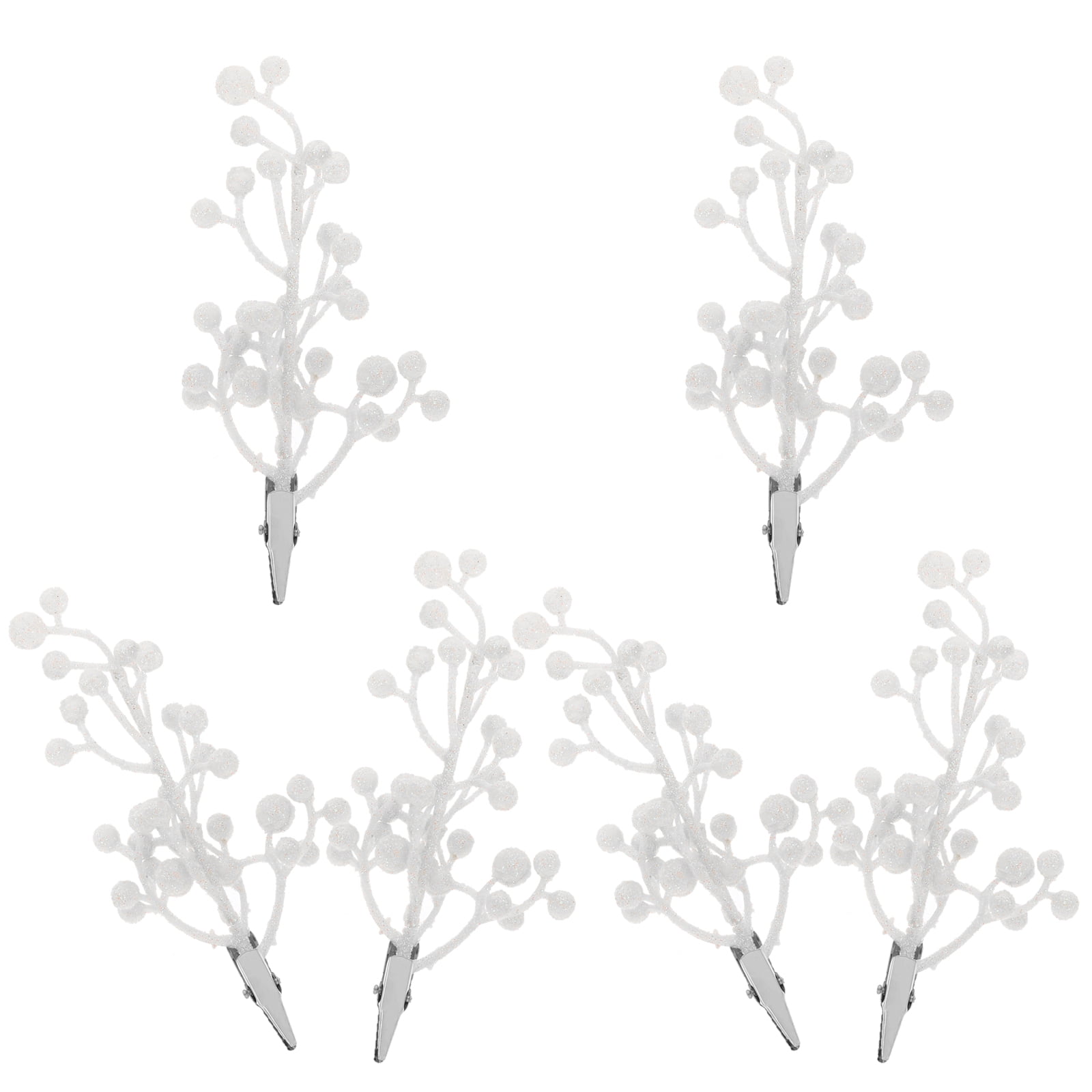 6 Pcs Christmas Home Decoration Tree Glitter Clips Small Fruit Skewers ...