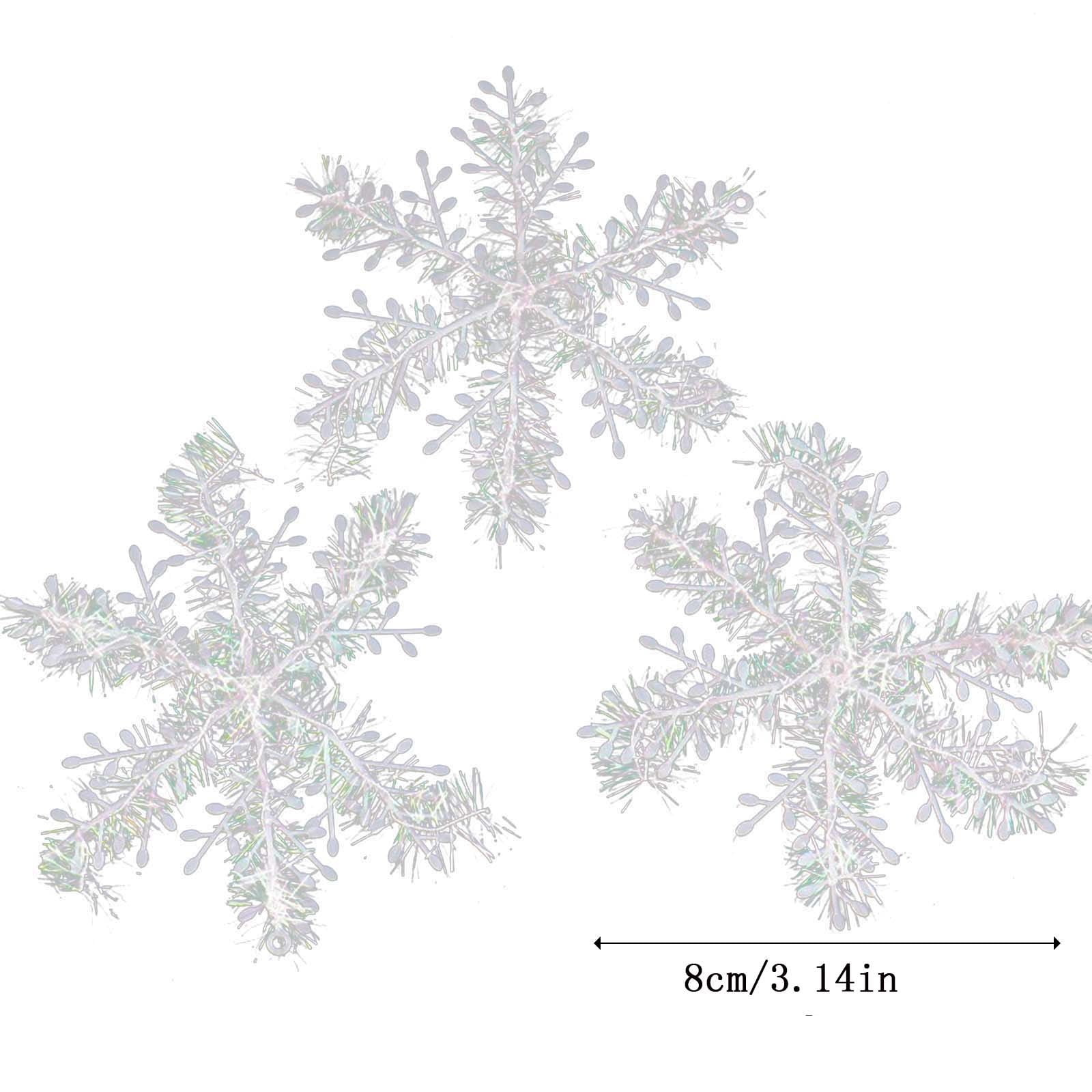 6 Pcs Christmas Snowflakes Ornaments, Plastic Snowflakes Hanging ...