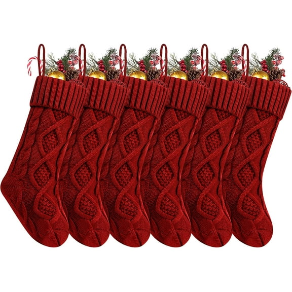 CuiLiyq Sky Blue Knit Christmas Stockings Bulk, 18" Large Cable Knitted ...
