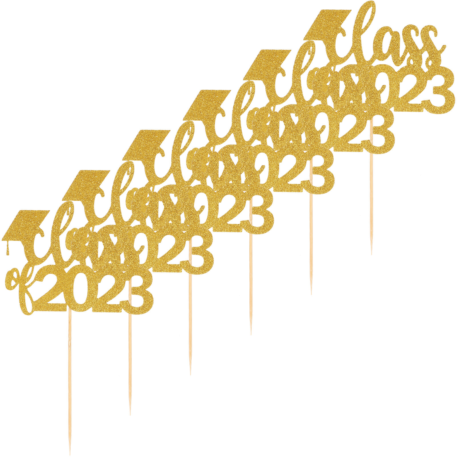 6 Pcs Classof2023 The Gift Ornament Cupcake Toppers Class of 2023 ...