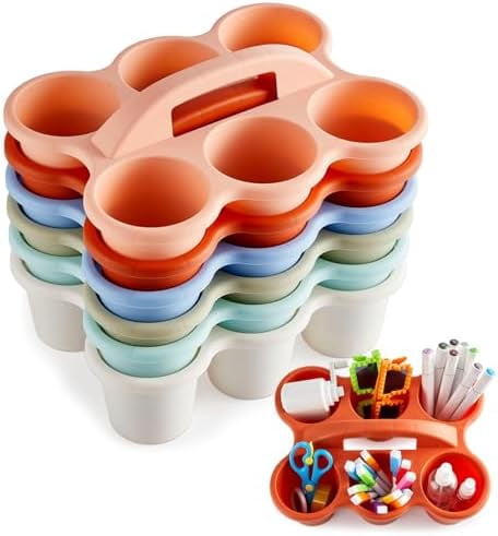 6 Pcs Classroom Caddies Art Caddy with 6 Compartment Sturdy Schools ...