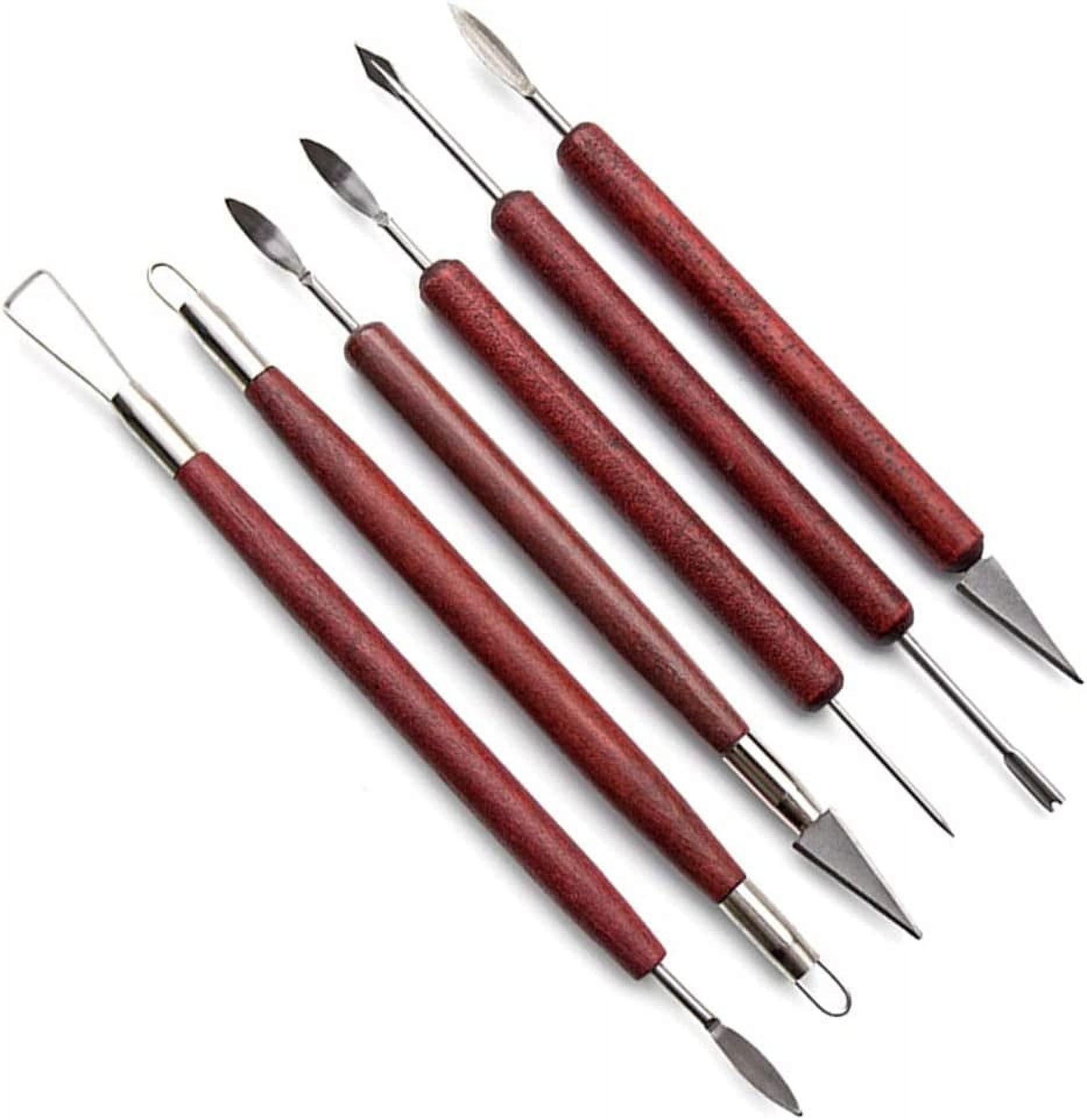 6 Pcs Clay Sculpting Modelling Tools Wax Carvers Tools Double-Ended Stainless Steel Wax Clay ...