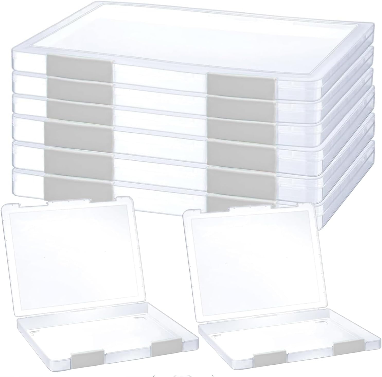 6 Pcs Clear A4 File Portable Project Case, Plastic Storage Box for 8.5 ...