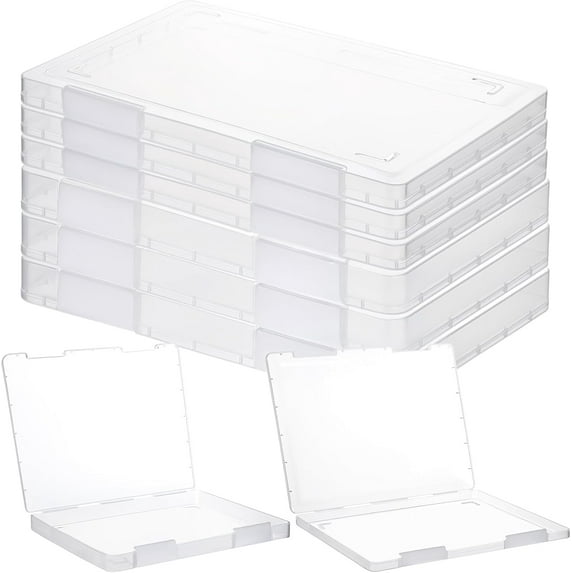 6 Pcs Clear A4 File Portable Project Case, Plastic Storage Box for 8.5 ...