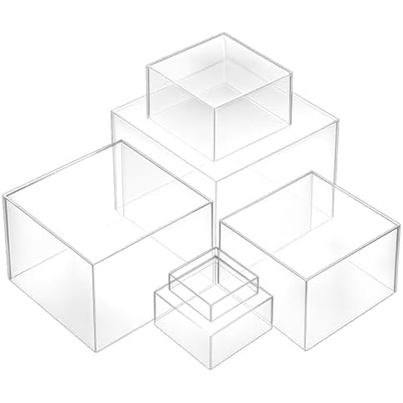 6 Pcs Clear Acrylic Risers for Display, Risers Display Stands with ...