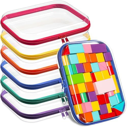 6 Pcs Clear Hard Zipper Case Pencil Pouches Hard Plastic Zipper Pouches ...
