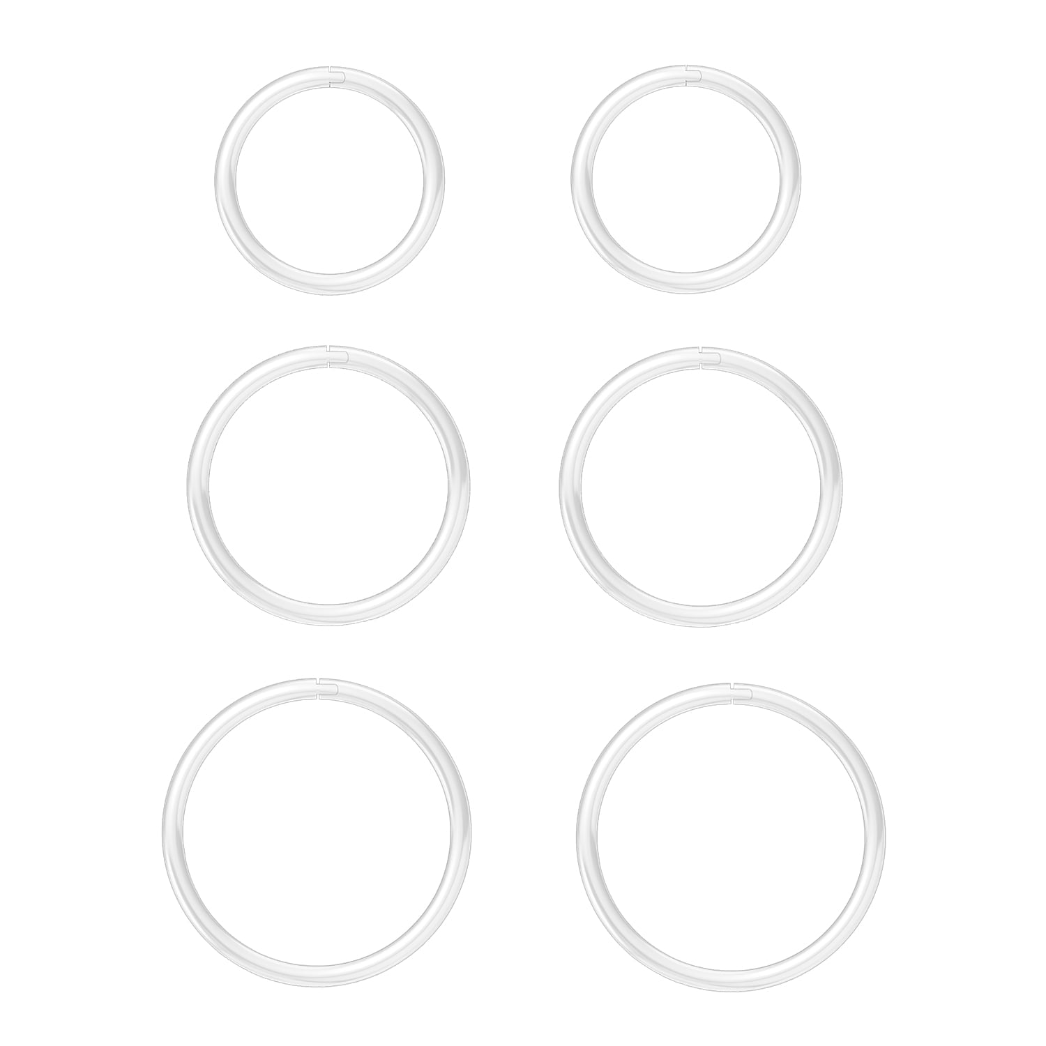 6 Pcs Clear Nose Rings, 18G Bioflex Septum Rings, Clear Piercing Retainers for Surgery, 10/12 ...