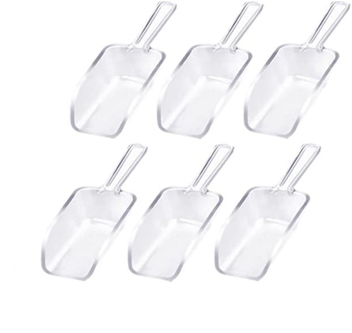 6 Pcs Clear Plastic Kitchen Scoops,Multi-Purpose Measuring Spoons Ice ...