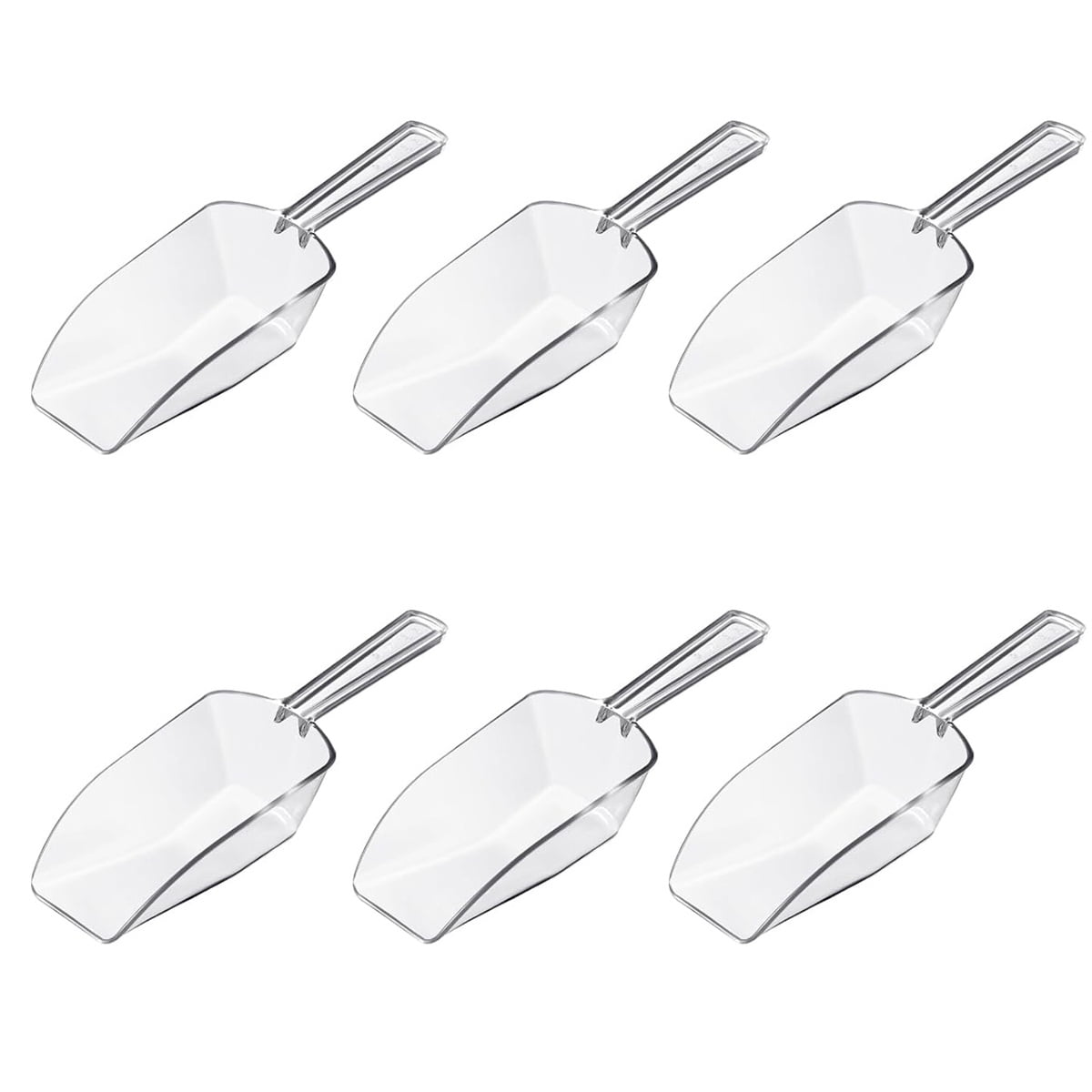 6 Pcs Clear Plastic Kitchen Scoops,Multi-Purpose Measuring Spoons Ice ...
