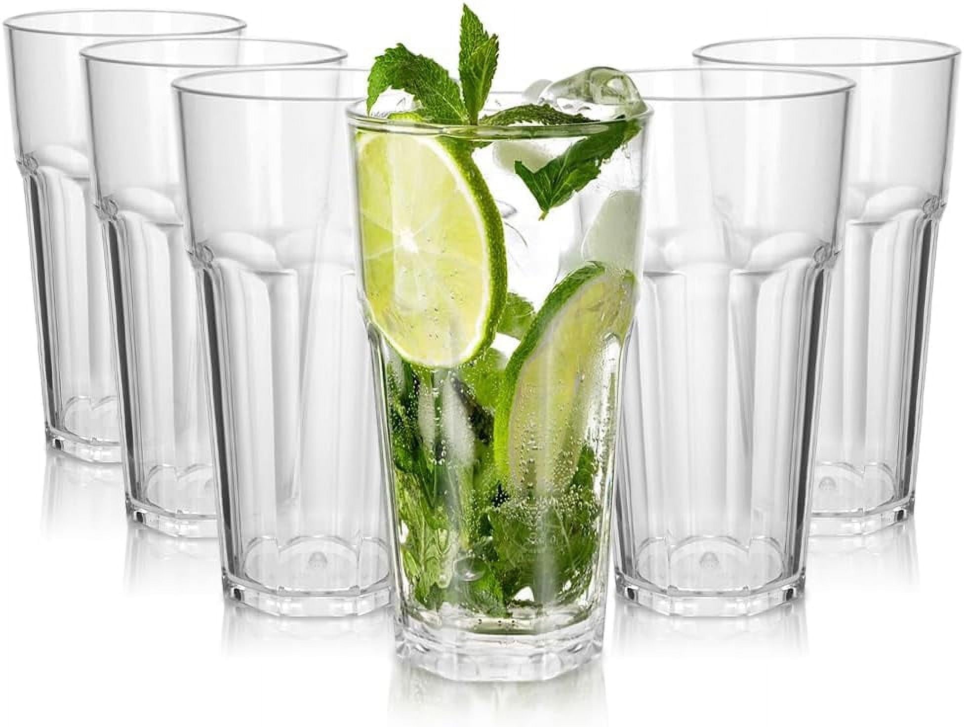 6 Pcs Clear Plastic Tumblers, Unbreakable Cups, Reusable Drinking Cup ...