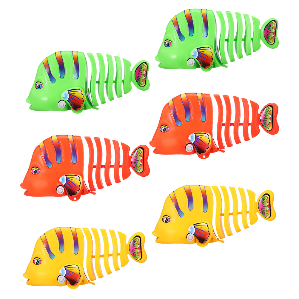 6 Pcs Clockwork Rocker Fish Bathtub Pet Fish Toy Toys for Kids Toy's ...