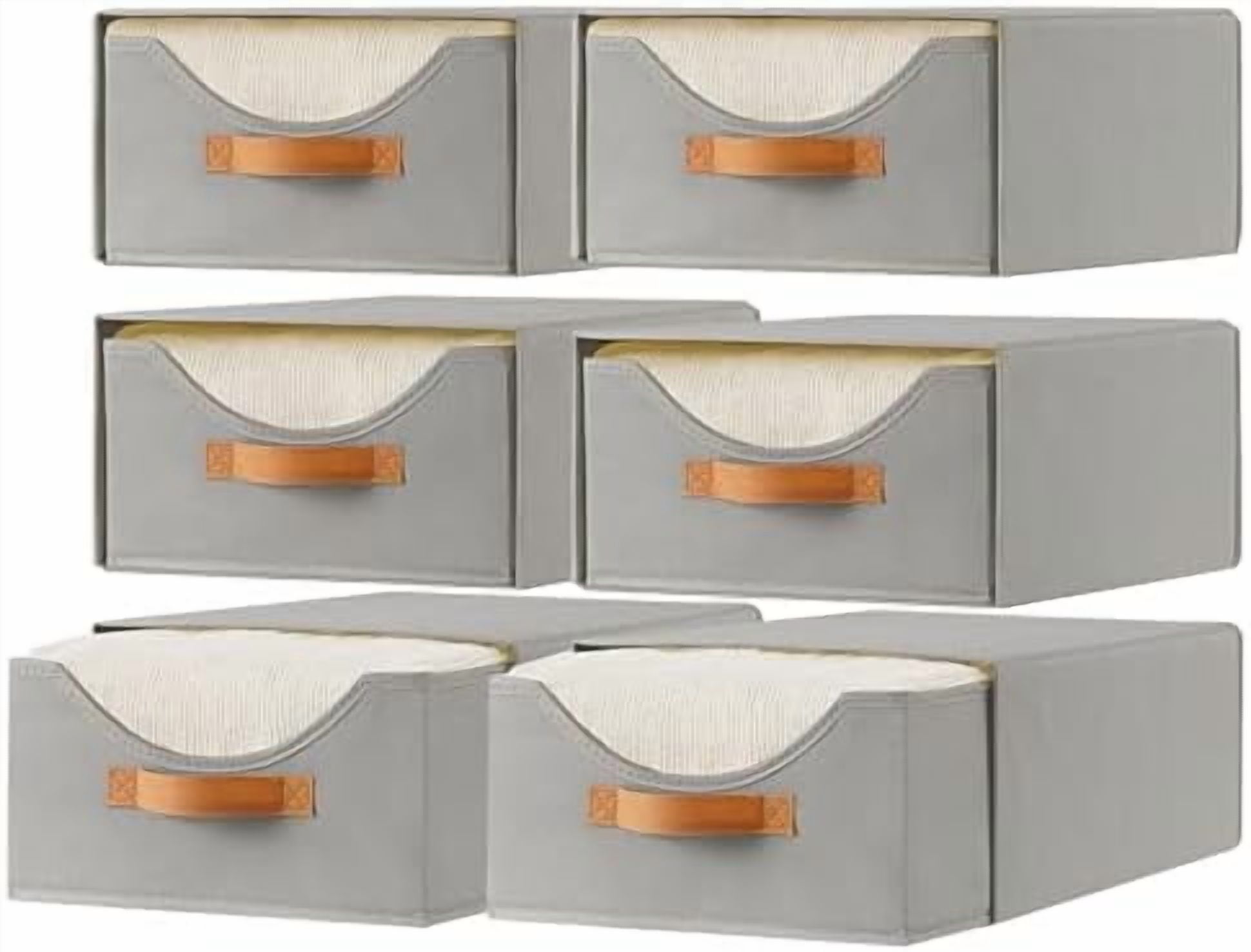 6 Pcs Closet Drawers and Large Size Clothes Storage Bins Push-Out ...