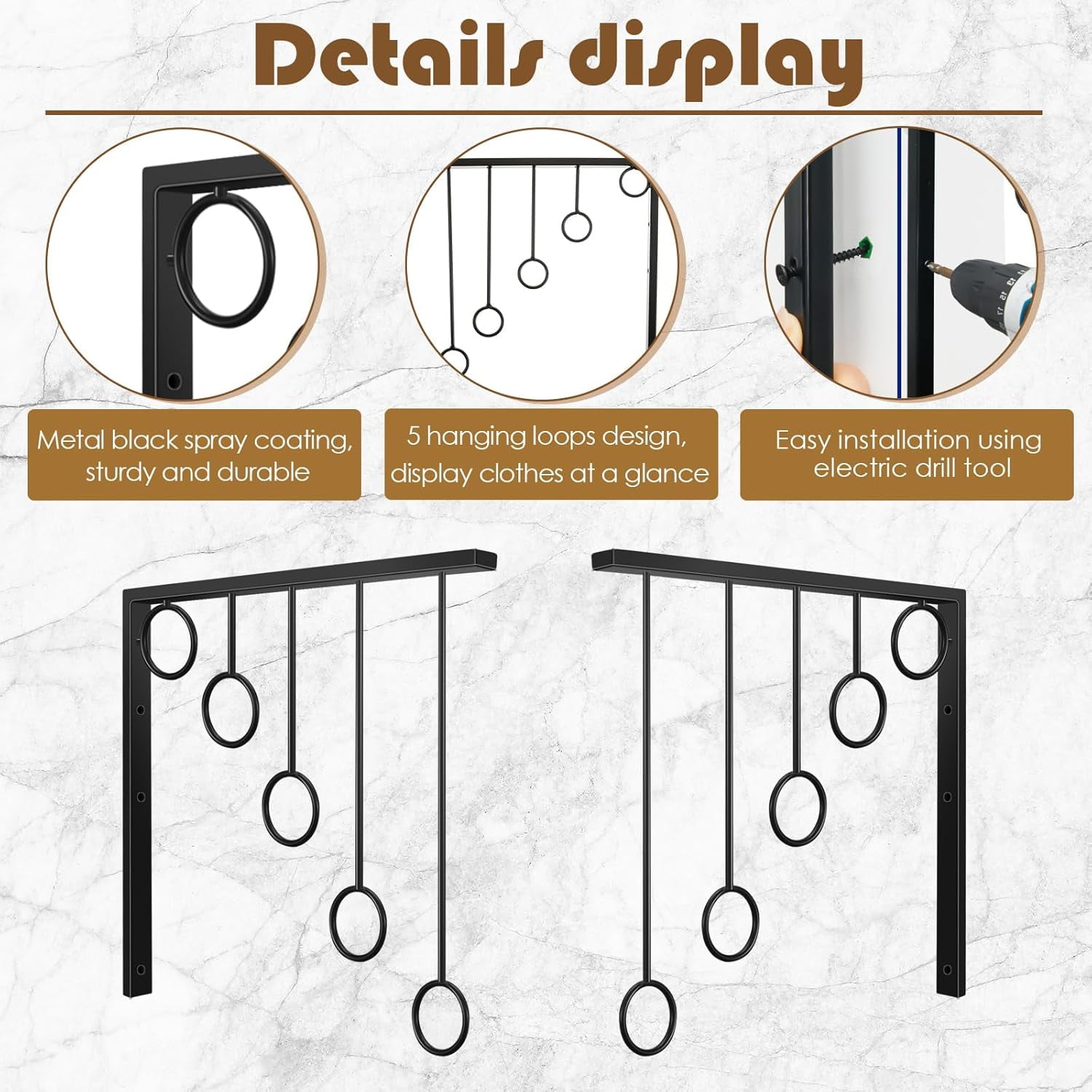 6 Pcs Clothing Display Rack Retail Clothing Rack Boutique Display ...