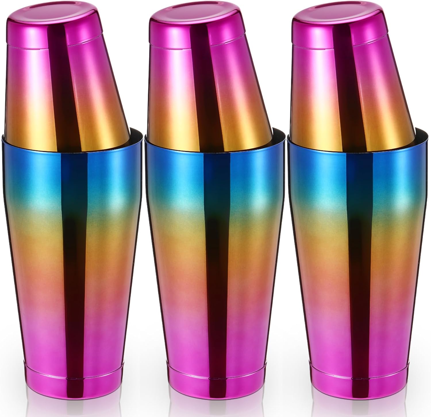 6 Pcs Cocktail Shakers Professional Bar Shaker Boston Set Stainless ...