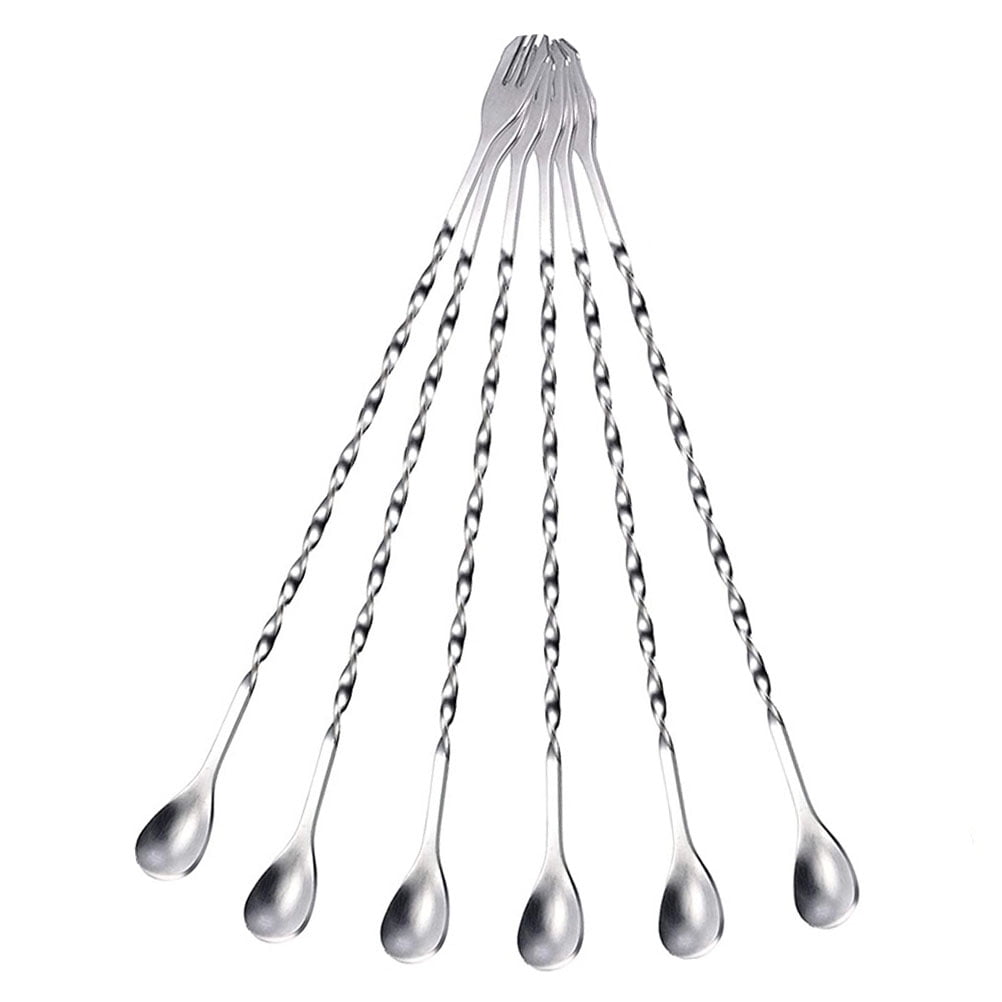 6 Pcs Cocktail Stirring Spoon Drinks Beverages Kitchen Spoons Cocktail ...