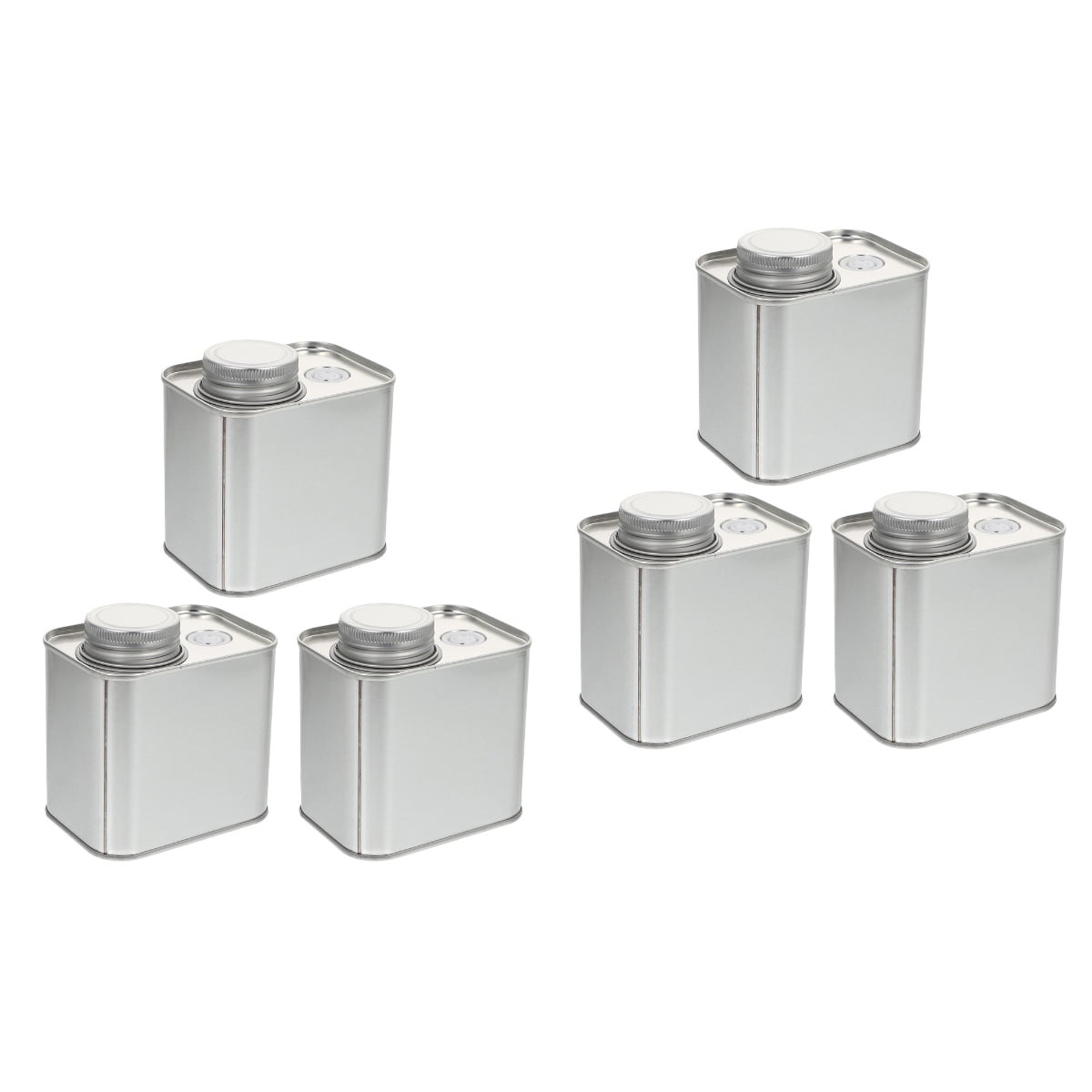 6 Pcs Coffee Bean Powder Tin Can Metal Container with Lid Silver ...