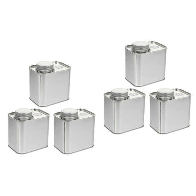 6 Pcs Coffee Bean Powder Tin Can Metal Container with Lid Silver ...