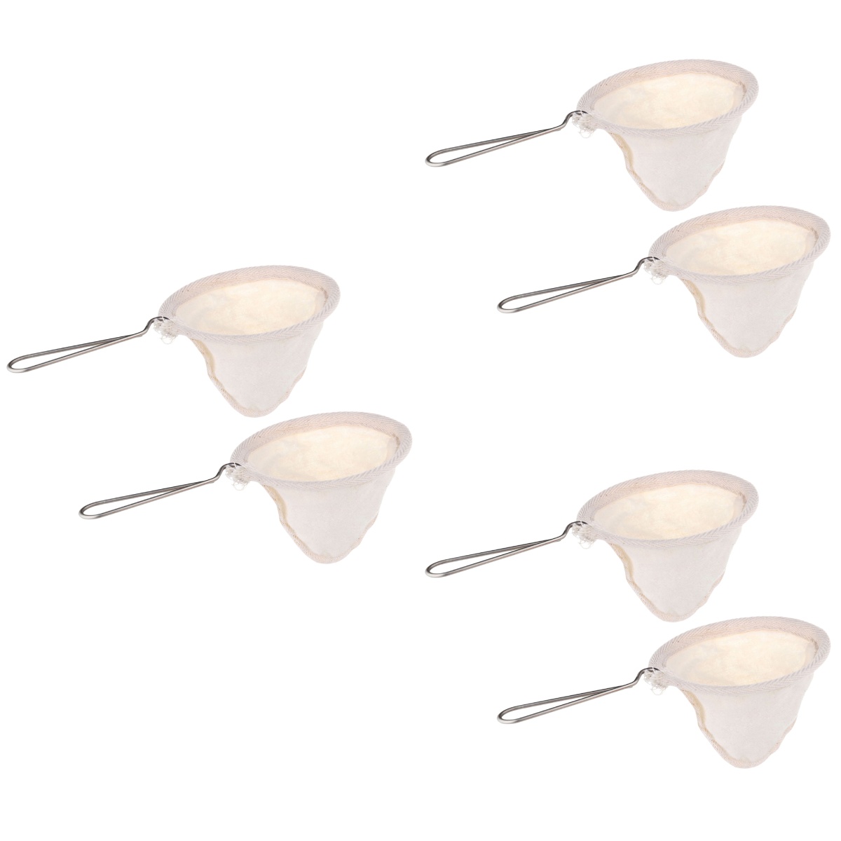6 Pcs Coffee Filter Cloth Strainer with Steel Handle Stainless Drip ...