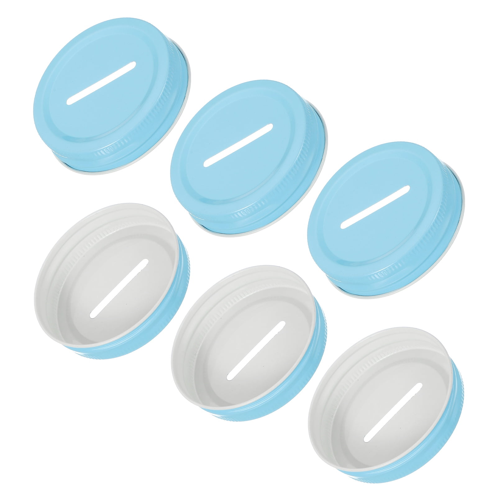 6 Pcs Coin Slot Bank Lid, Tinplate Coin Mason Canning Jars Money Saving ...