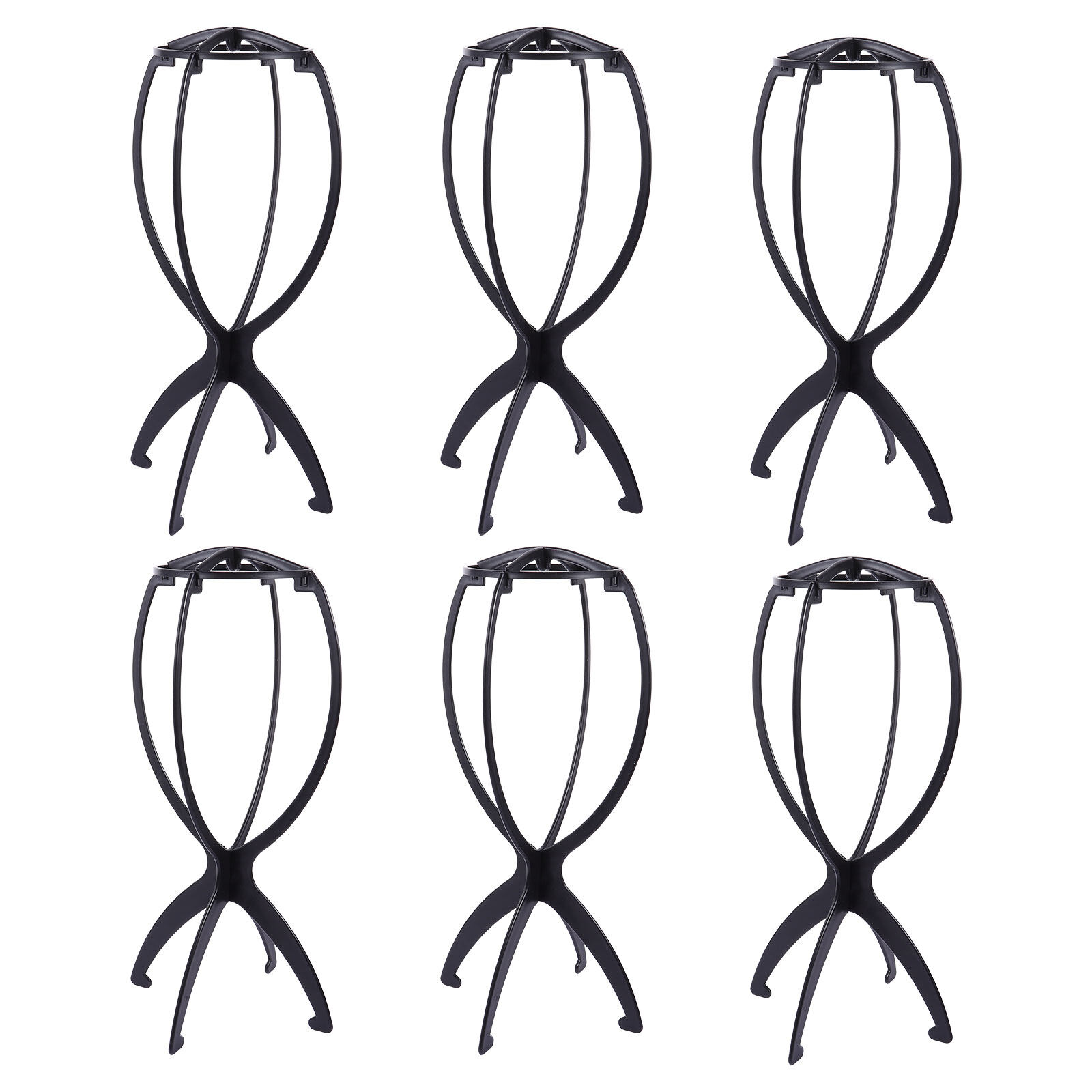 6 Pcs Collapsible Clothes Rack Wig Storage Stand Headgear Holder Drying ...