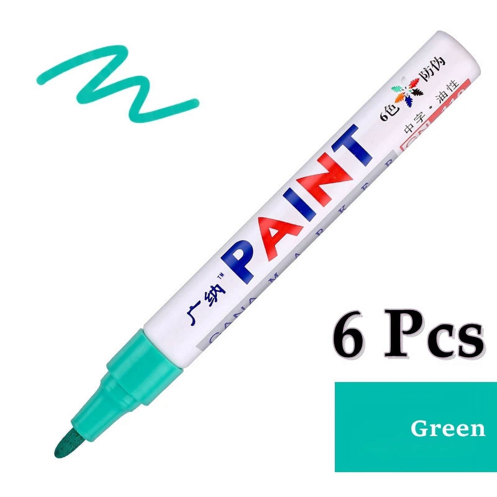 6 Pcs Colorful Permanent Paint Marker Waterproof White Markers tire ...