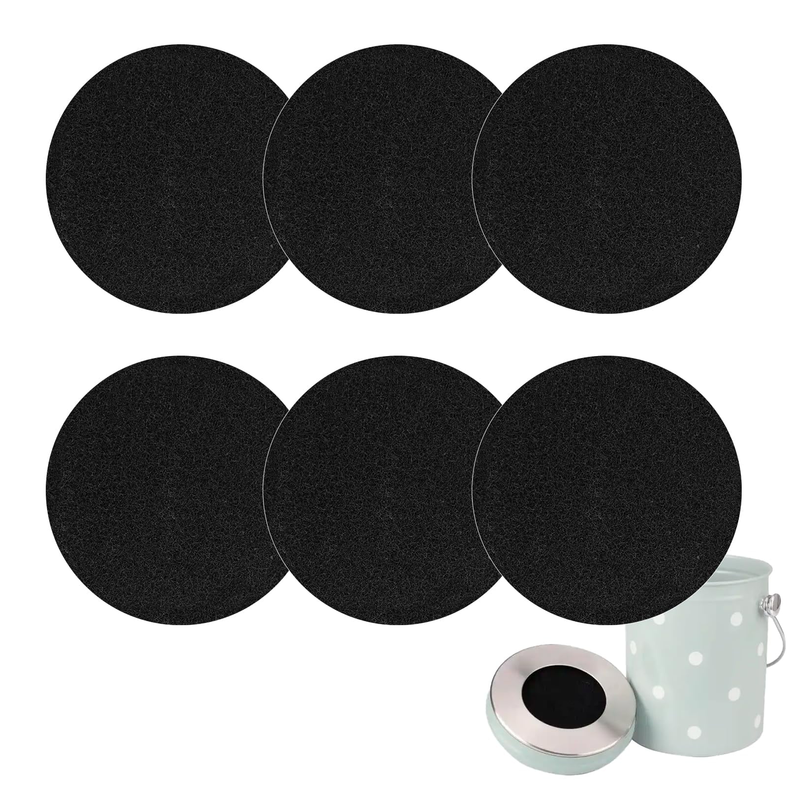 6 Pcs Compost Bin Filter, Trianu 6.3 inch Round Charcoal Filters ...