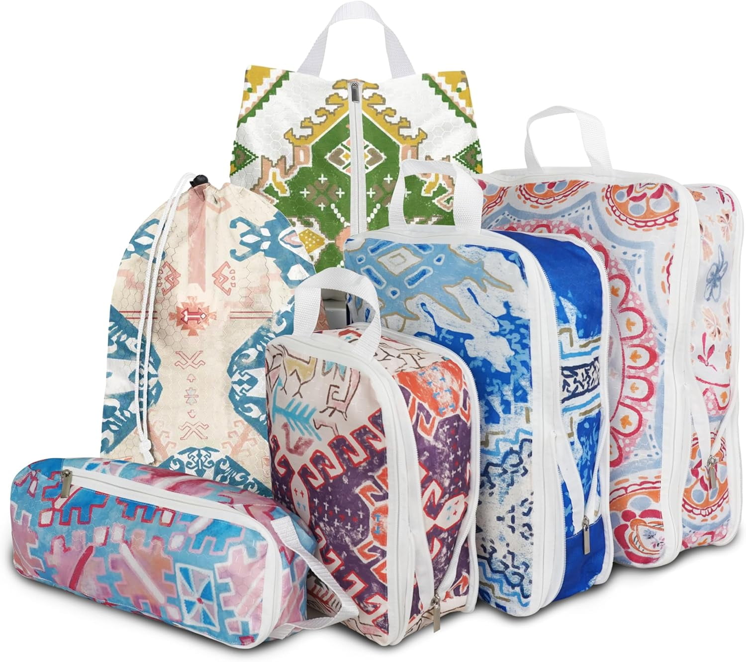 6 Pcs Compression Packing Cubes for Travel Suitcases, Waterproof ...