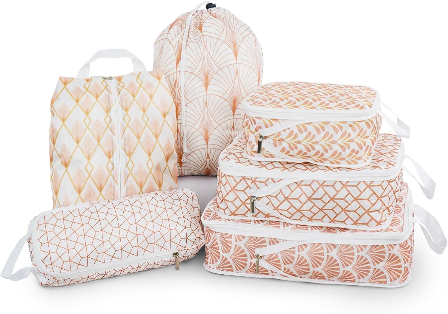 6 Pcs Compression Packing Cubes for Travel Suitcases, Waterproof ...