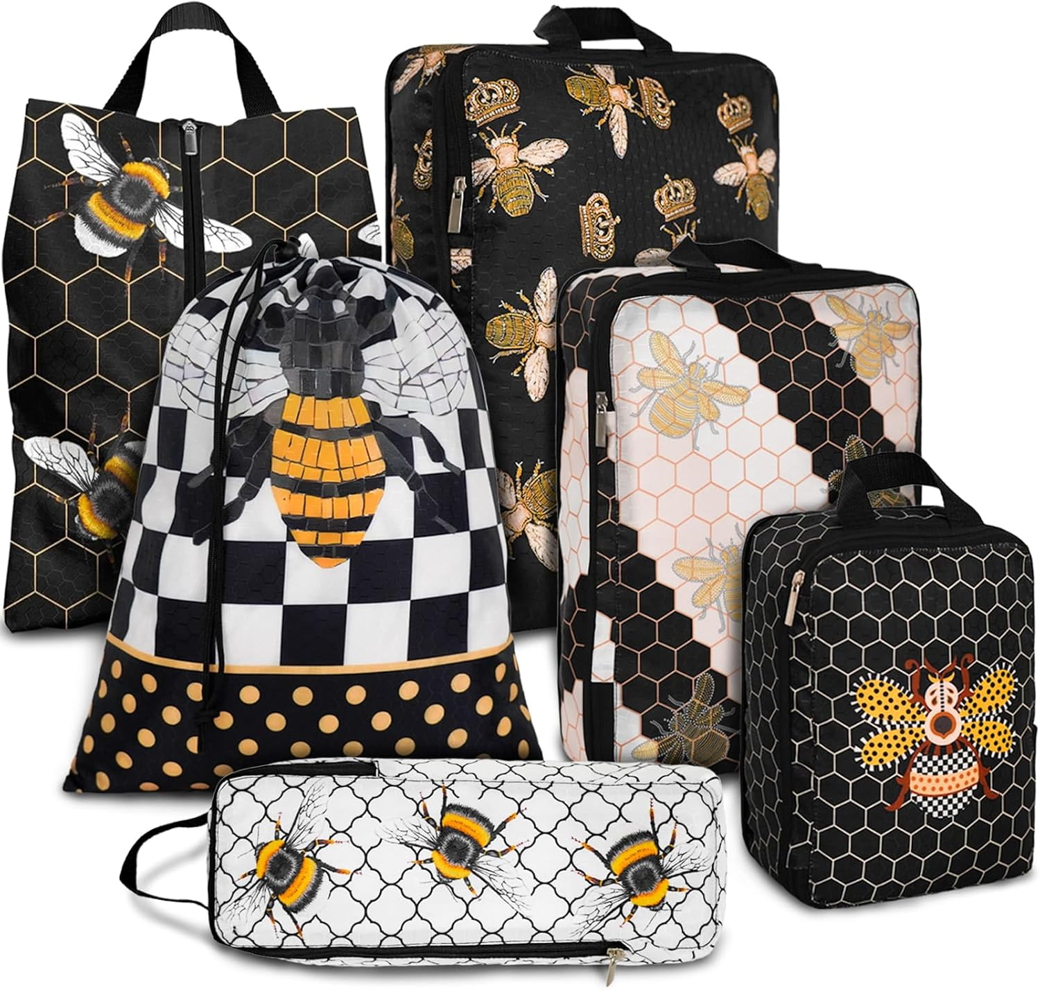 6 Pcs Compression Packing Cubes Waterproof Suitcase Travel Bag Luggage ...