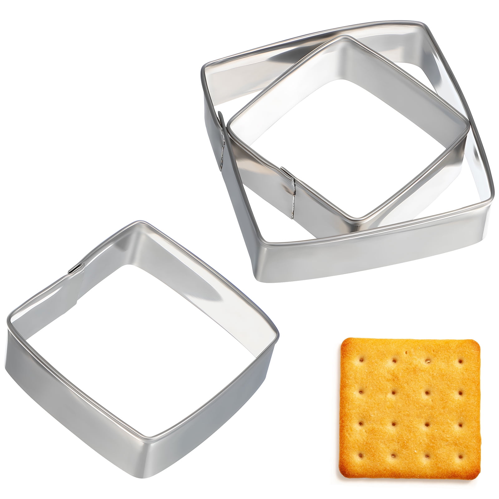 6 Pcs Cookie Cutters Biscuit Cutter Square Cookie Cutter Stainless ...