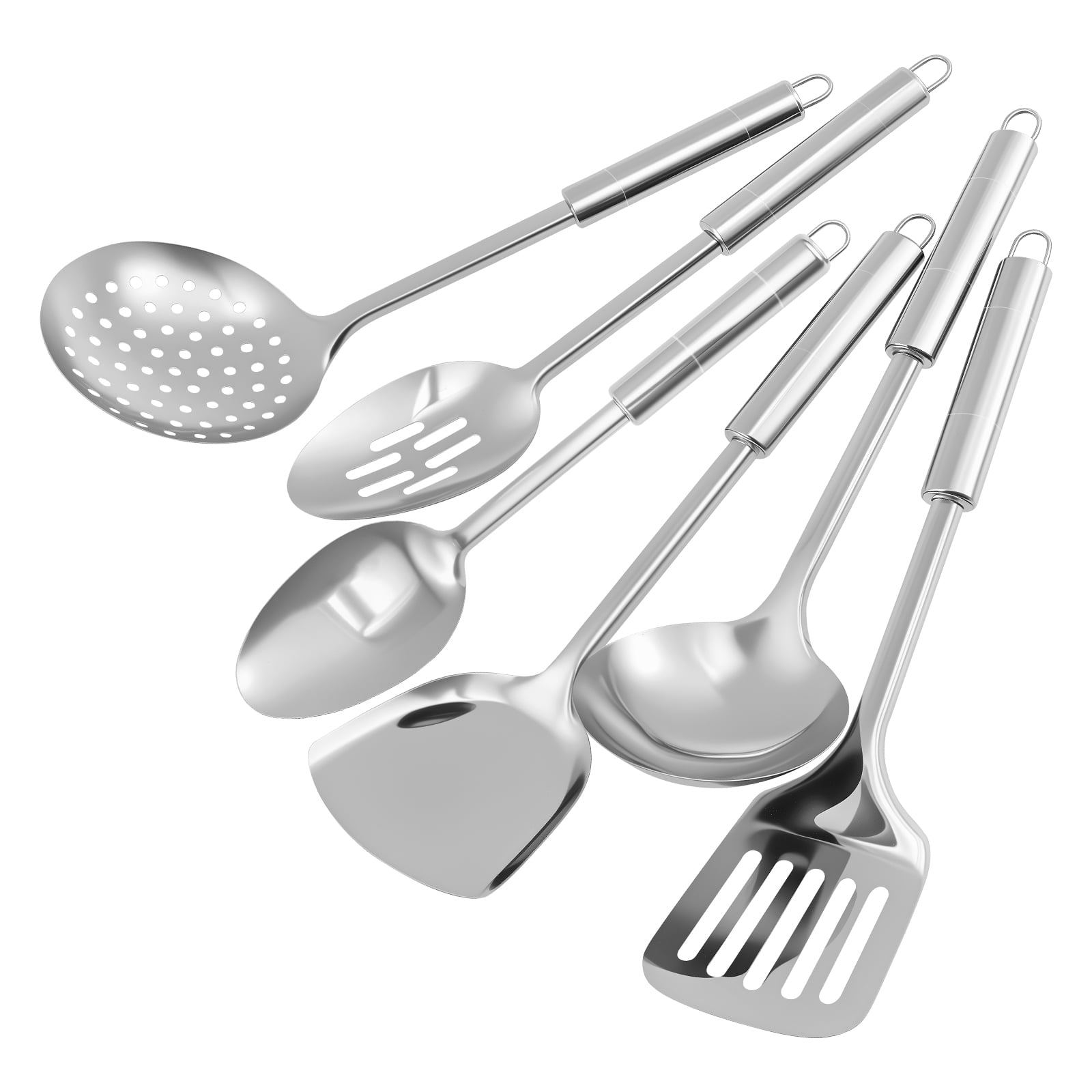 6 Pcs Cooking Utensils Set Stainless Steel Kitchen Utensil Set Heat ...
