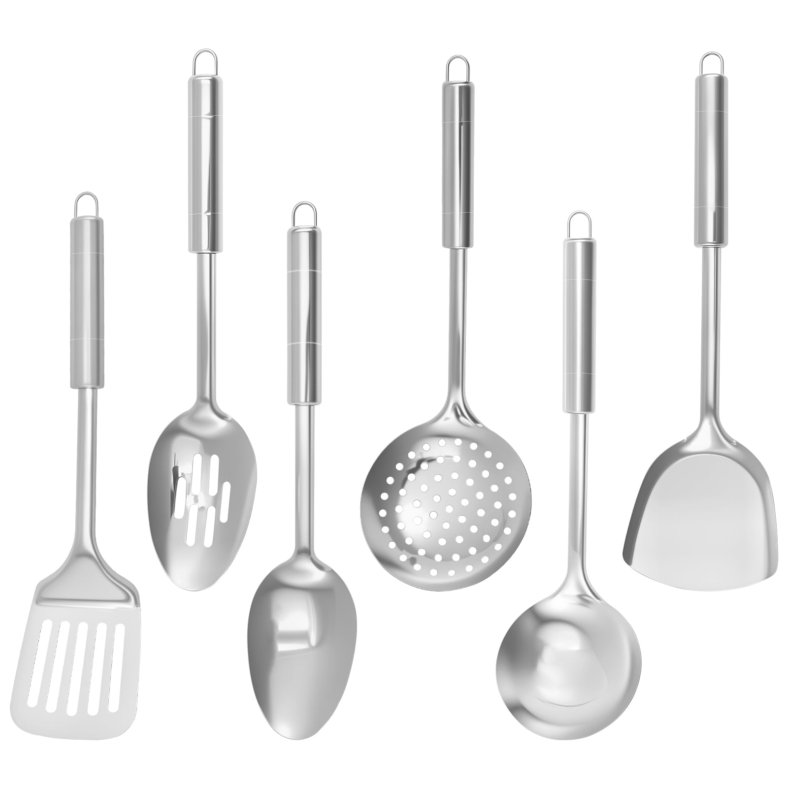 Sutowe 6 Pcs Cooking Utensils Set Stainless Steel Kitchen Utensil Set ...