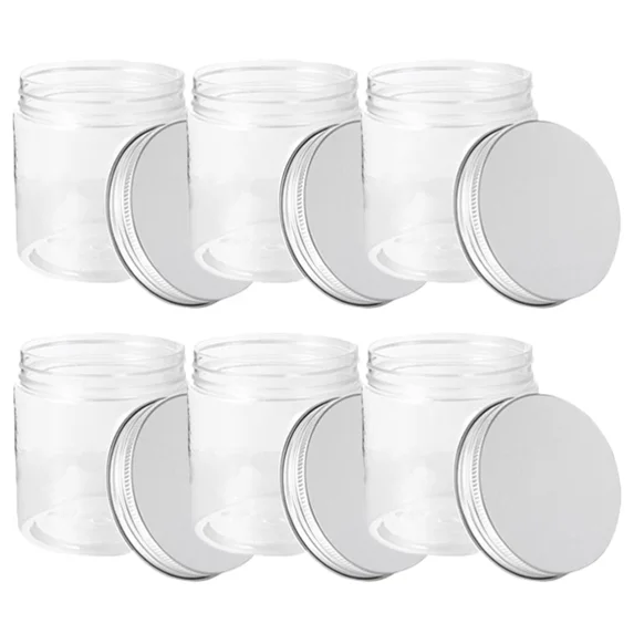 6 Pcs Country Jars Small Mini Plastic Bottle Baby Mason Lids Chrome ...