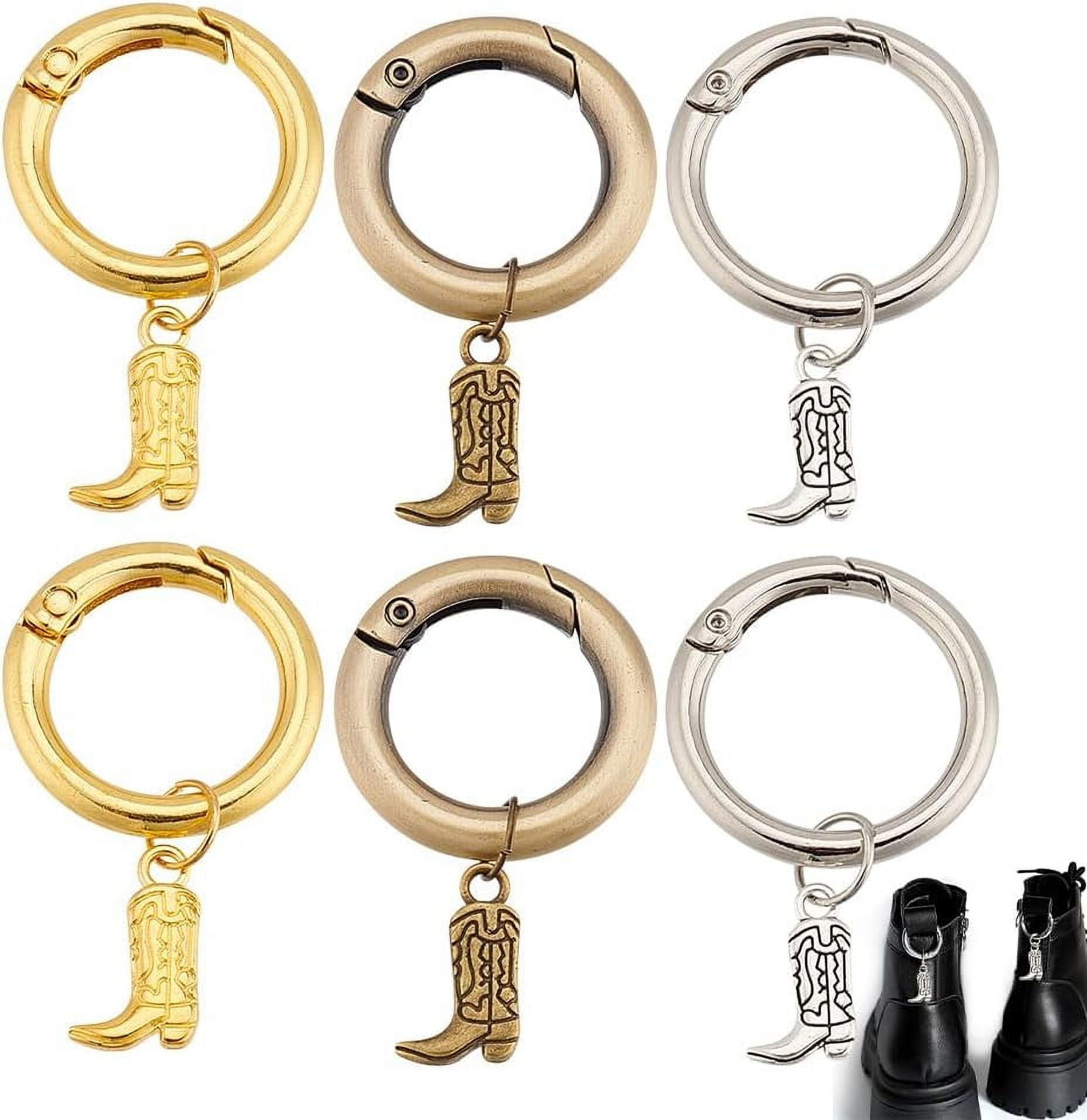 6 Pcs Cowboy Boot Pendant West Style Shoe Charms 3 Colors Alloy Charms ...