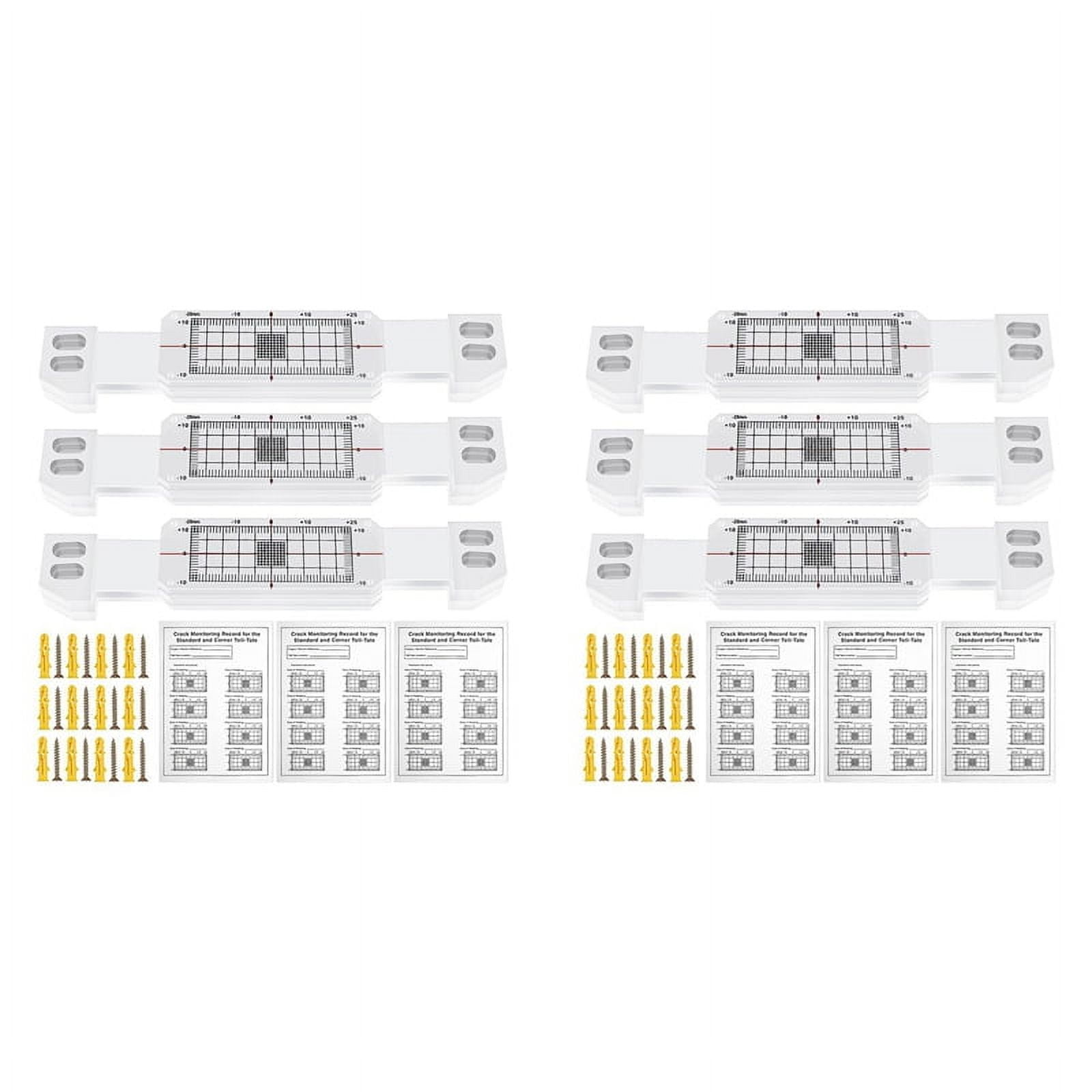 6 Pcs Crack Monitoring Record, Acrylic Corner Tell-Tale Monitor,Tell ...