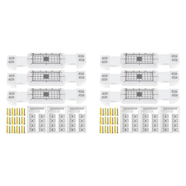 6 Pcs Crack Monitoring Record, Acrylic Corner Tell-Tale Monitor,Tell ...