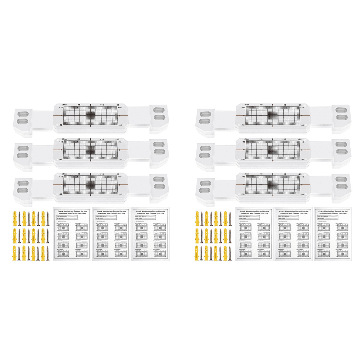 6 Pcs Crack Monitoring Record, Acrylic Corner Tell-Tale Monitor,Tell ...