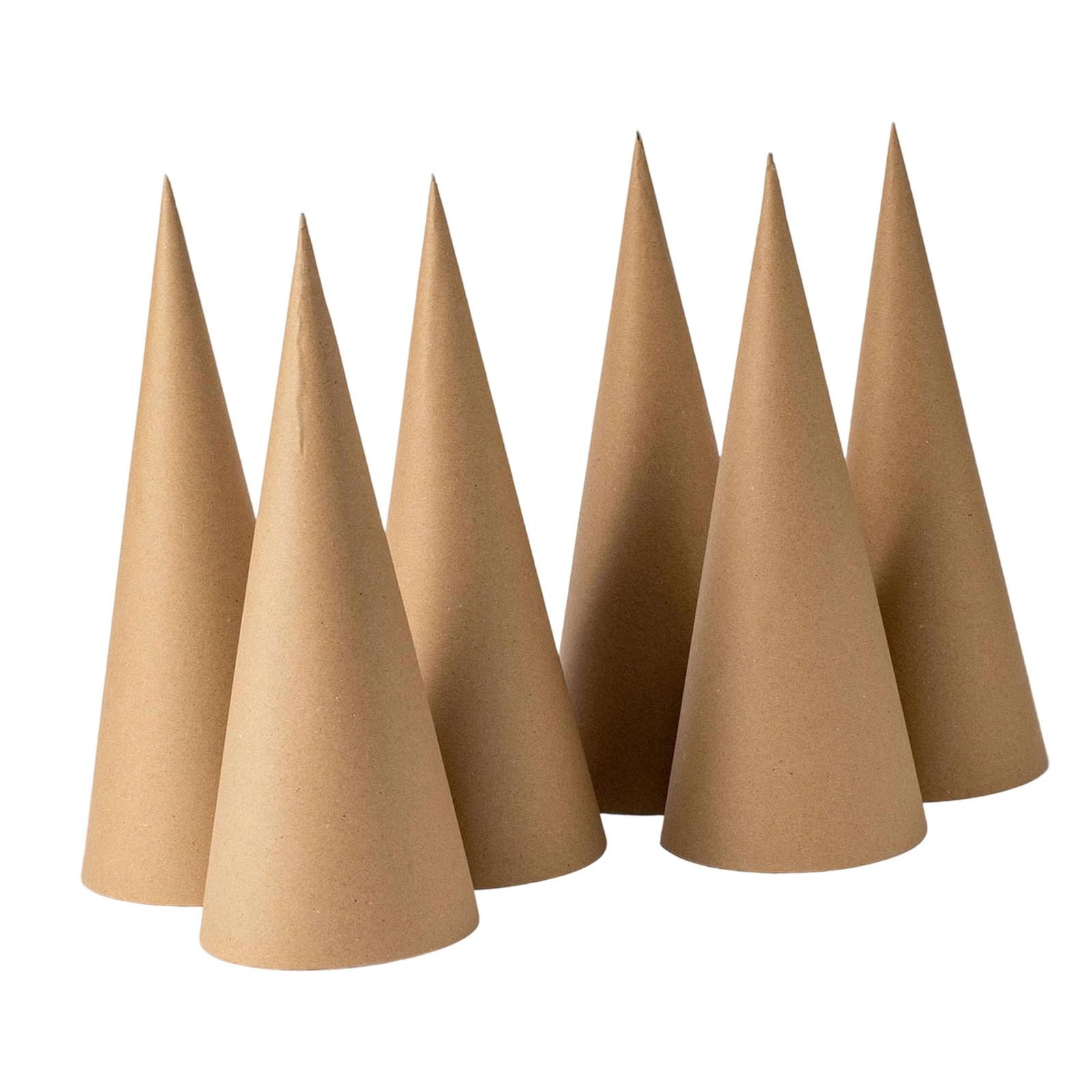 6 Pcs Craft Cone Paper Mache Cones Cardboard Cones 25cm Tall and Sturdy ...