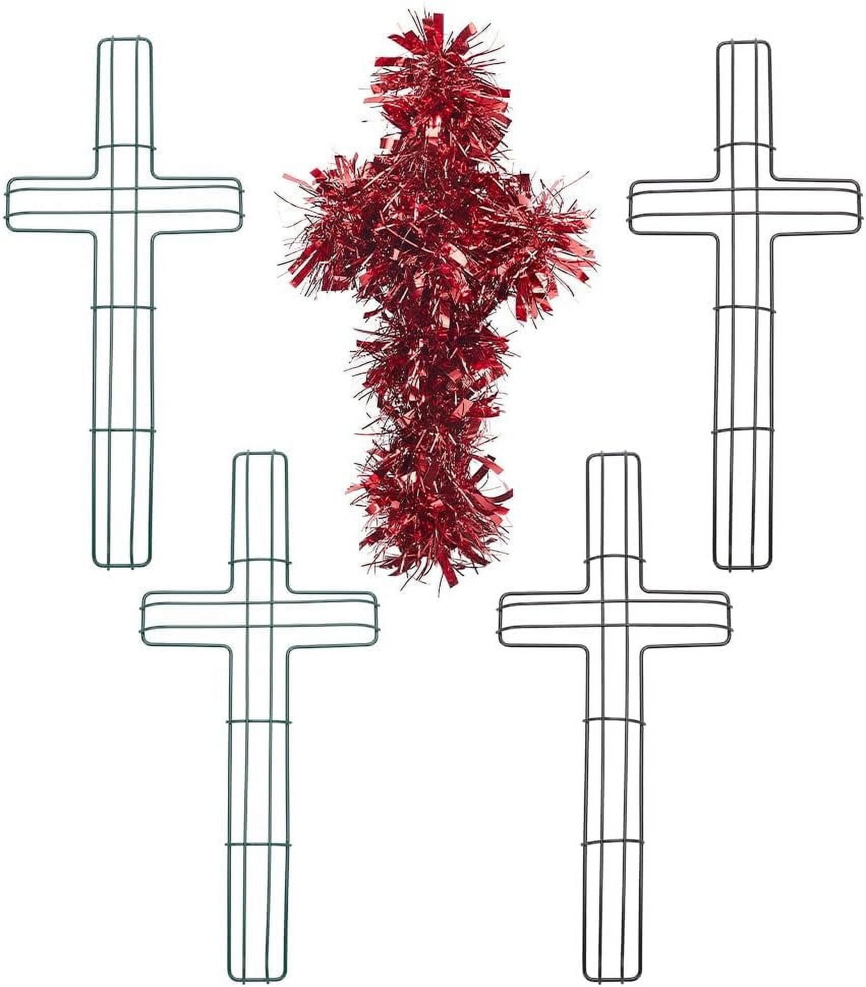 6 Pcs Cross Wreath Frames Iron Wire Floral Frame Garden Wire Wreath ...