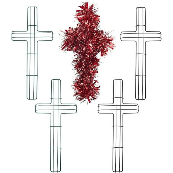 6 Pcs Cross Wreath Frames Iron Wire Floral Frame Garden Wire Wreath ...