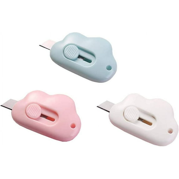 6 Pcs Cute Mini Cloud Utility Knives Box Cutter Retractable Letter ...