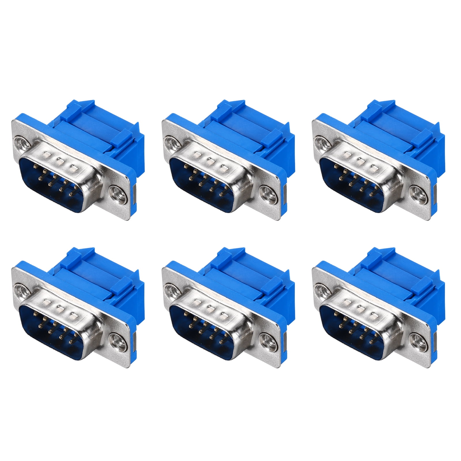 6 Pcs D-sub Connector DB9 9-pin 2-Row Male Serial Port Terminal ...