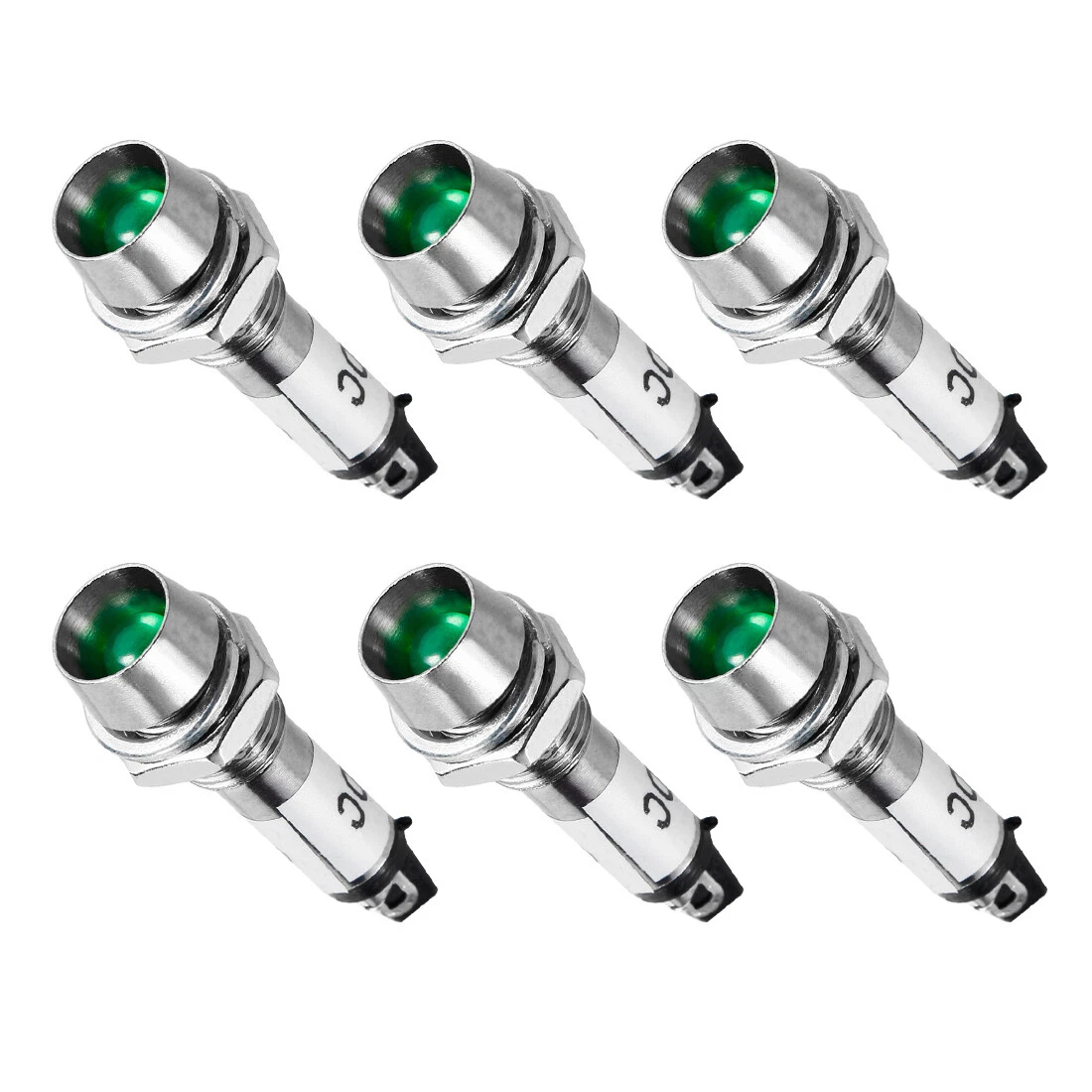 6 Pcs DC 12V Indicator Light For DIY Metal Shell Panel Mount 5/16" 8mm ...