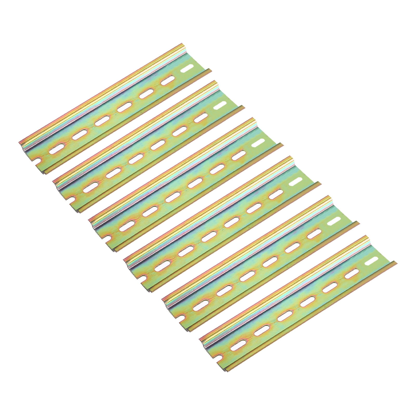 6 Pcs DIN Rail Slotted Iron Mounting Guide 5"(130mm) x 35mm x 7.5mm ...