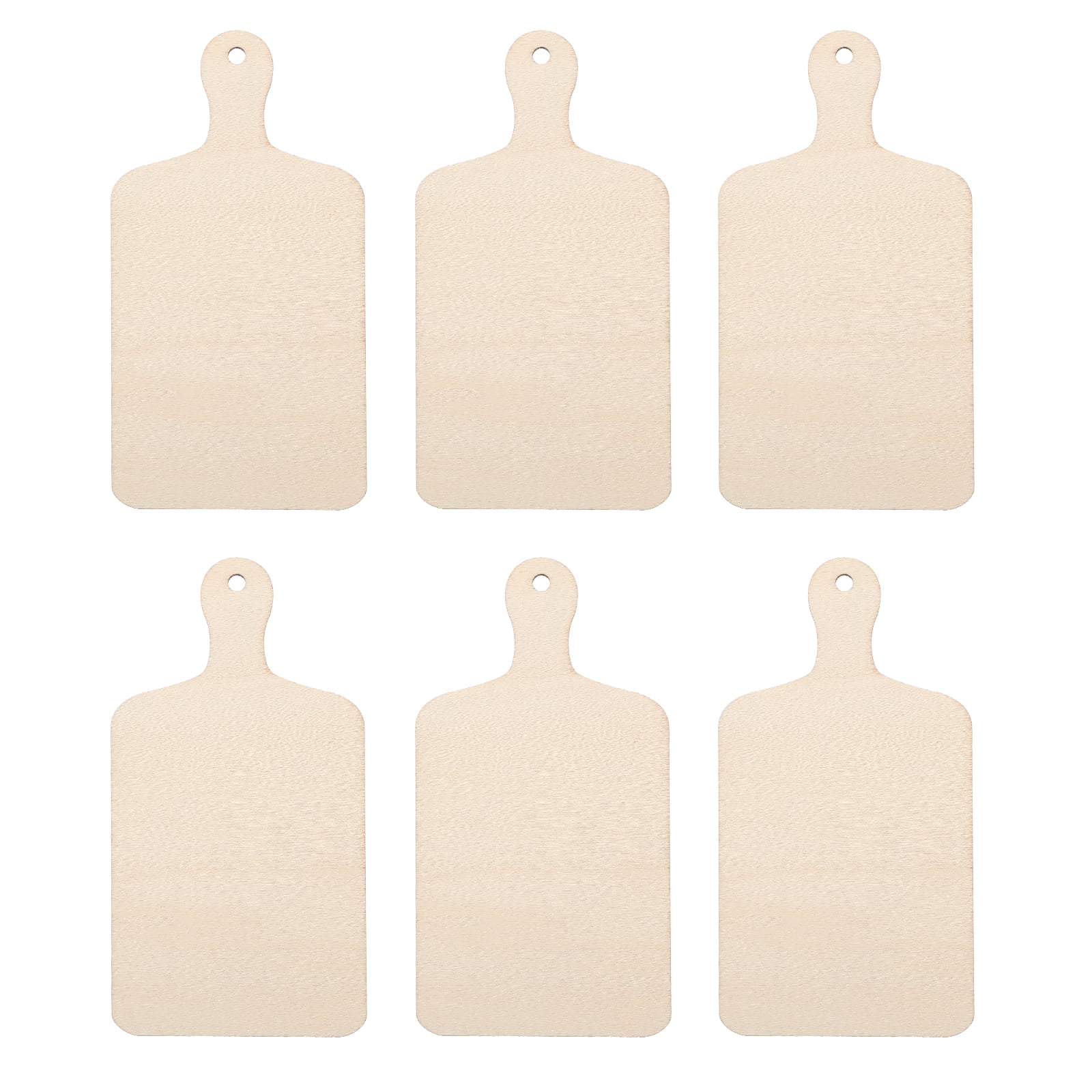 6 Pcs DIY Wooden Cutting Board for Crafts Pizza Crust Veggie Tray Blank ...