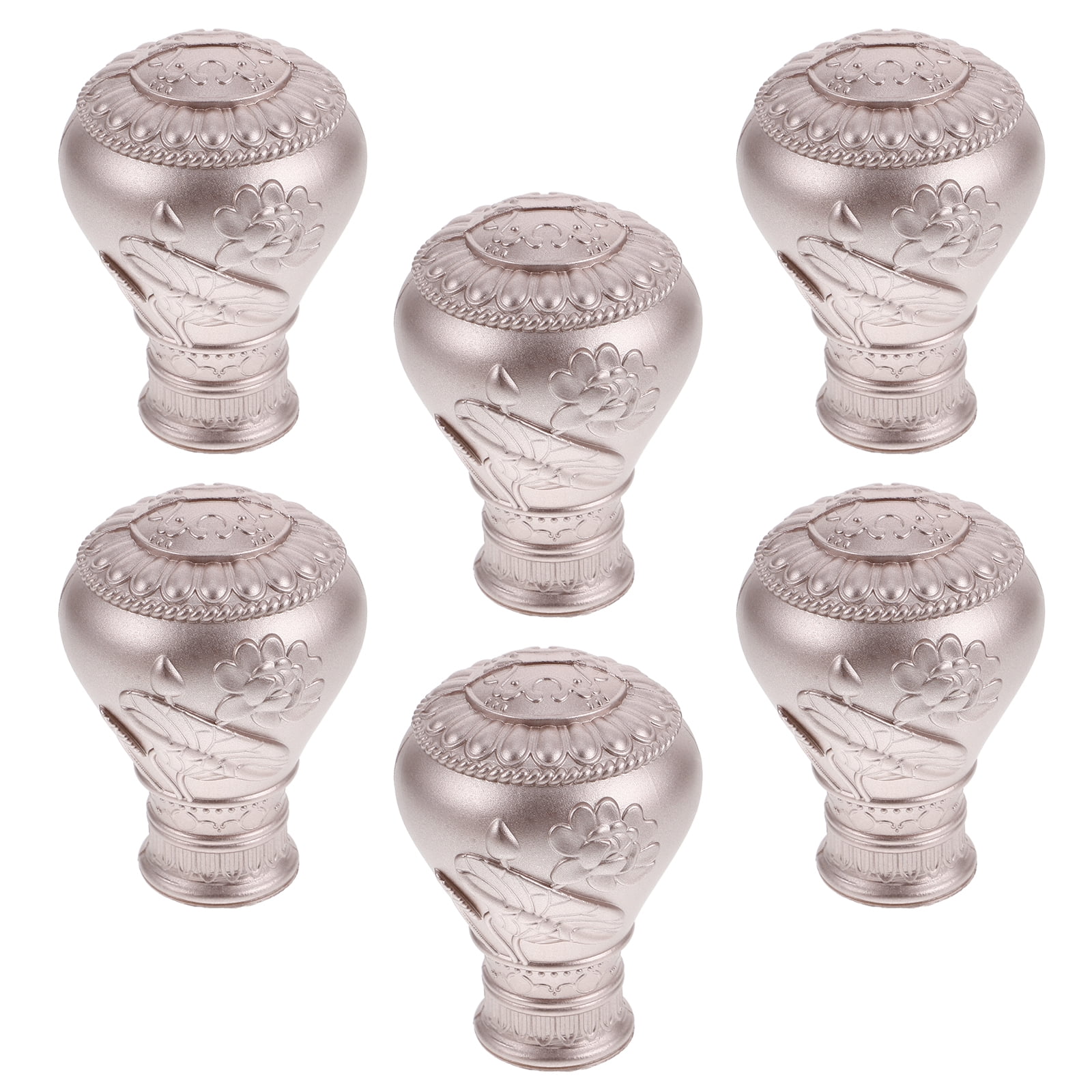 6 Pcs Decorative Curtain Rod Finials End Caps Window Curtain ...