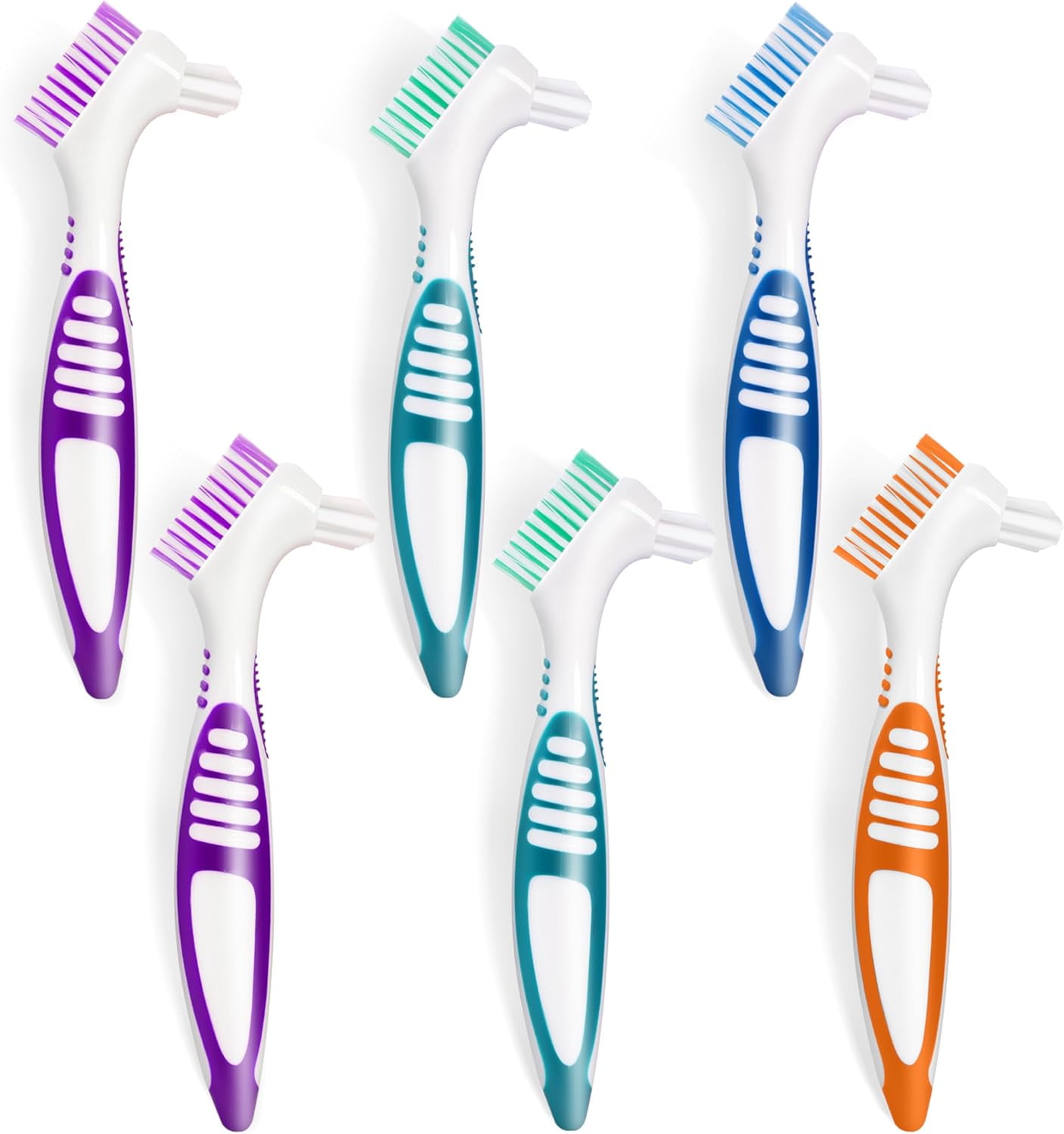 6 Pcs Denture Brush Set for False Teeth, Denture Toothbrushes with ...