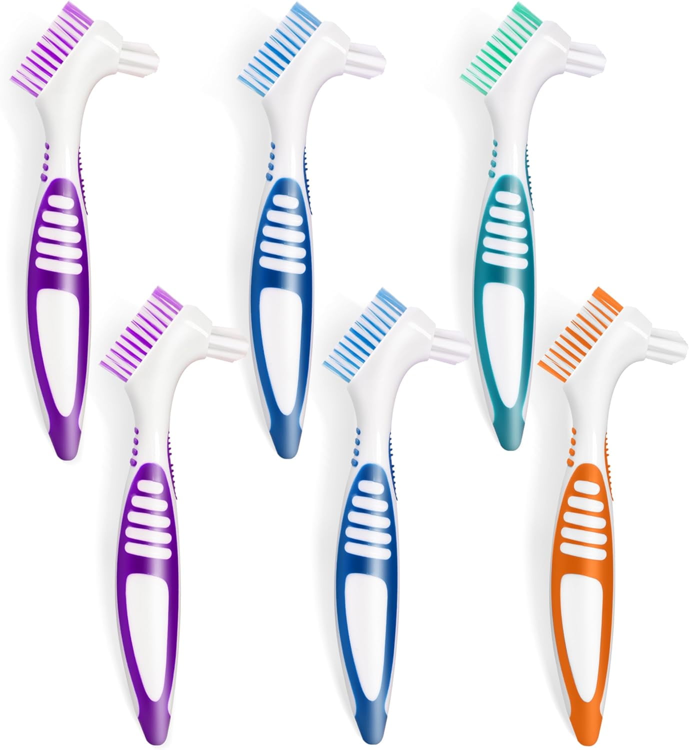6 Pcs Denture Brush Set for False Teeth, Denture Toothbrushes with ...